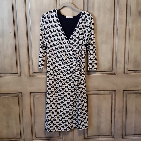 Gilli | Dresses | Gilli Carenza Faux Wrap Dress Navywhite Med | Poshmark